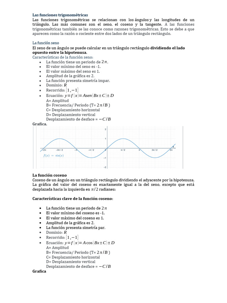 Las Funciones Trigonométricas | PDF | Funciones trigonométricas | Geometría Elemental