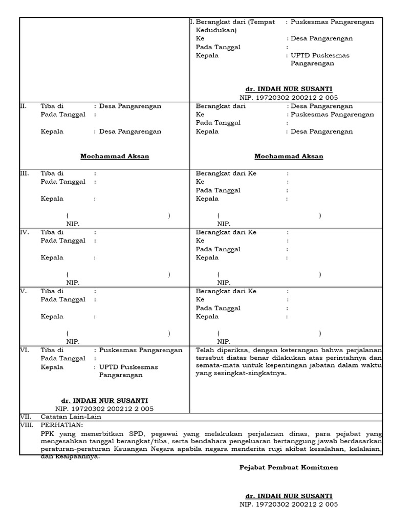 SPPD Pangarengan Kosongan 2024 | PDF