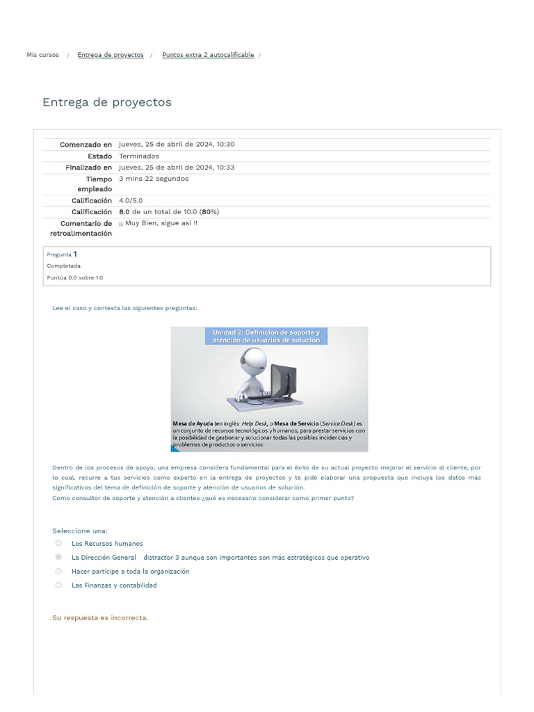 Puntos Extra 2 Autocalificable - Entrega Proyectos | PDF | Business | Servicio al Cliente