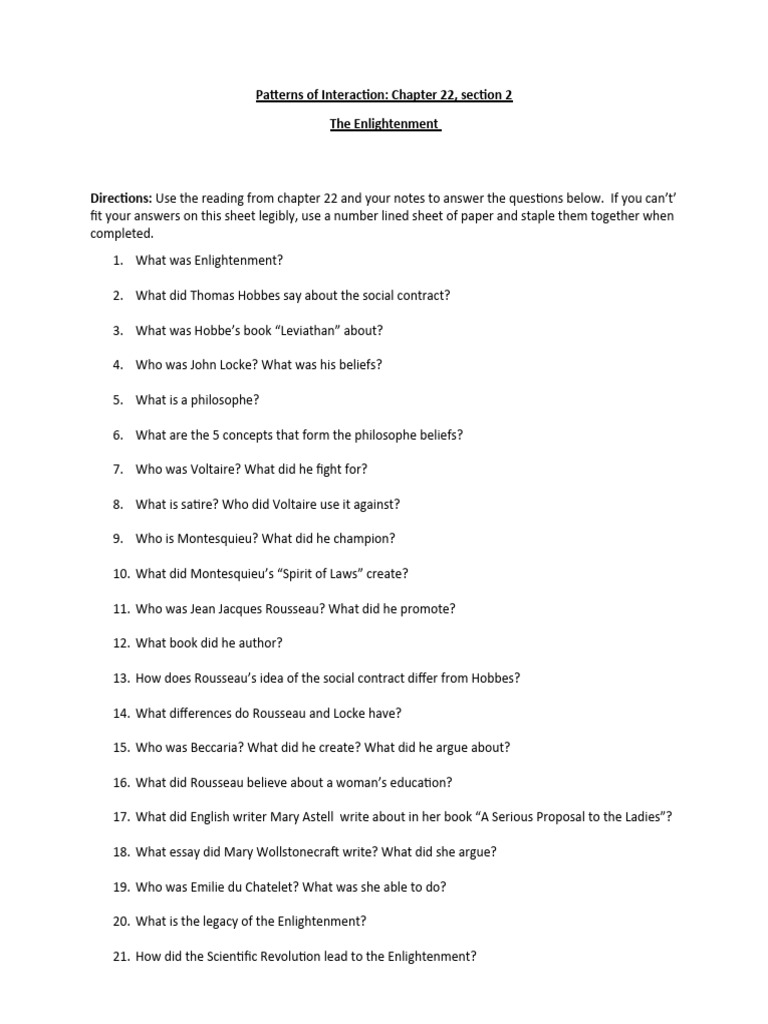 (Template) Chapter 22, Section 2 Enlightenment | PDF | Age Of ...