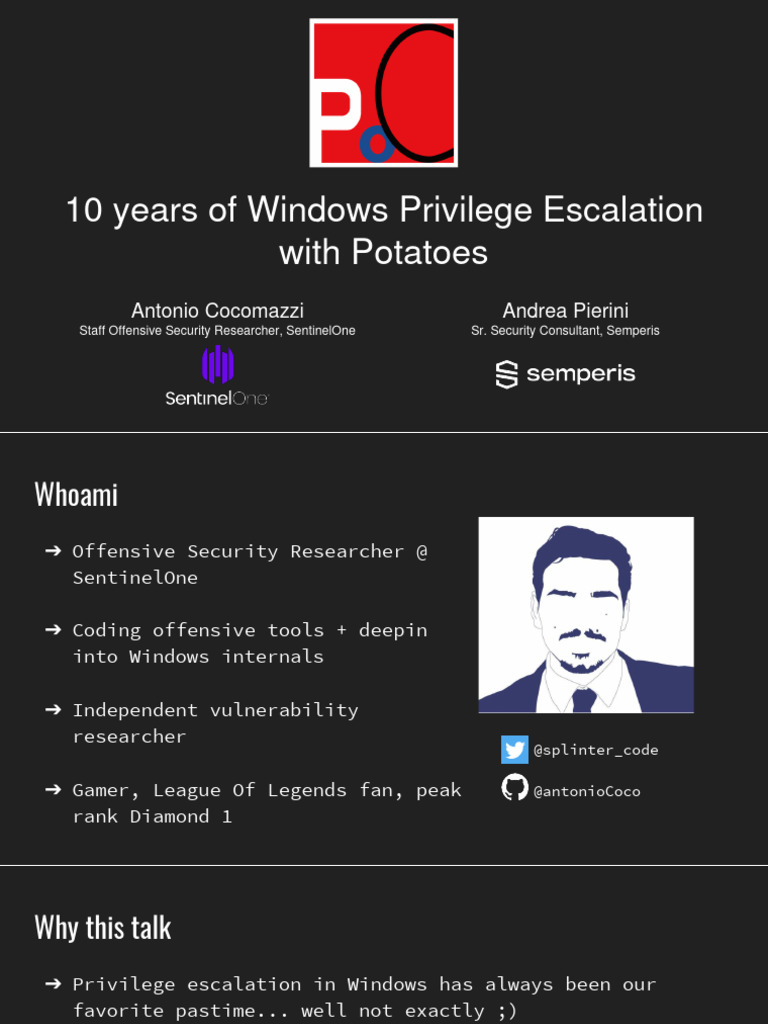 10 Years of Windows Privilege Escalation With Potatoes | Download Free PDF | Computer Science ...
