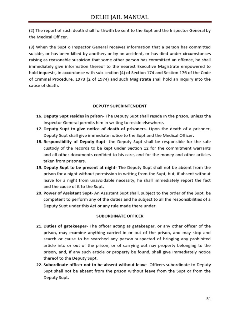 Delhi Jail Manual (1) - 6 | PDF | Prison | Magistrate