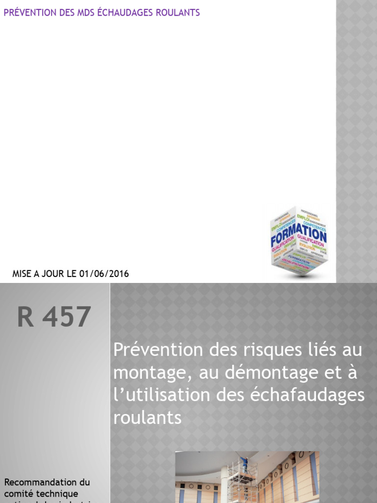 Echafaudage Roulants R457 | PDF | Sécurité | Échafaudage