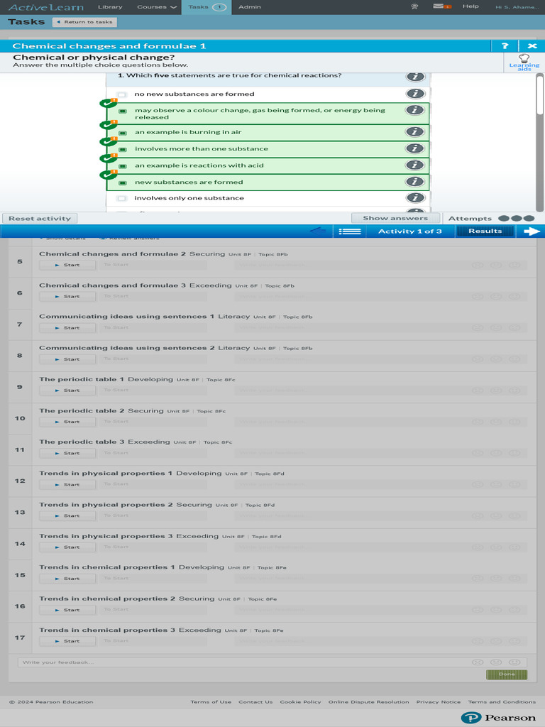 Task Details ActiveLearn 6 | PDF | Chemical Substances | Chemical Compounds