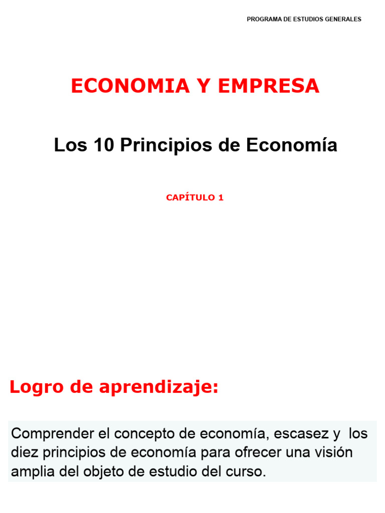 Capítulo 1 Los Diez Principios de La Economía Mankiw | PDF | Ciencias económicas | Mercado ...