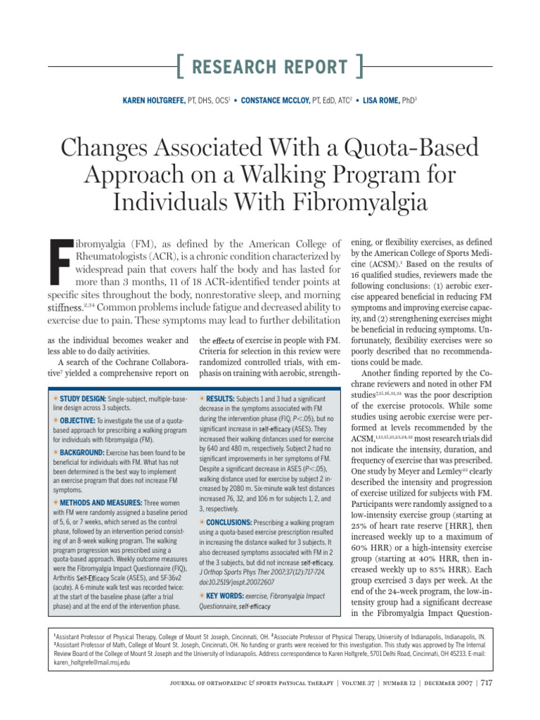 Fibromialgia (Exercícios) | Download Free PDF | Fibromyalgia | Clinical ...