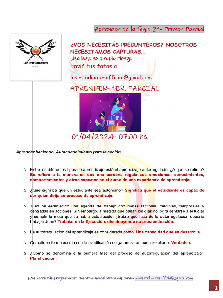 Aprender En El Siglo 21 Primer Parcial Ng 2 Pdf Inteligencia