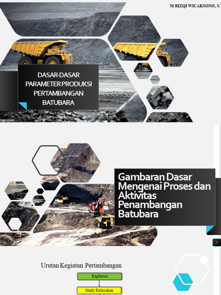 Dasar-Dasar Parameter Produksi Pertambangan Batubara | PDF
