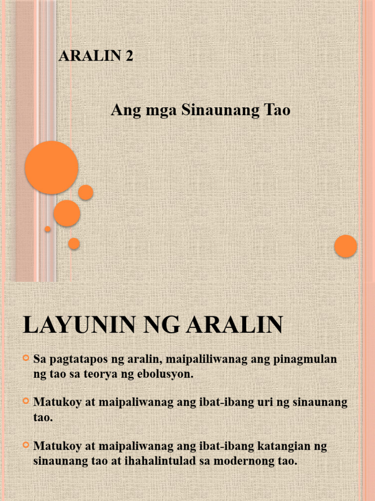 Ang Mga Sinaunang Tao | PDF