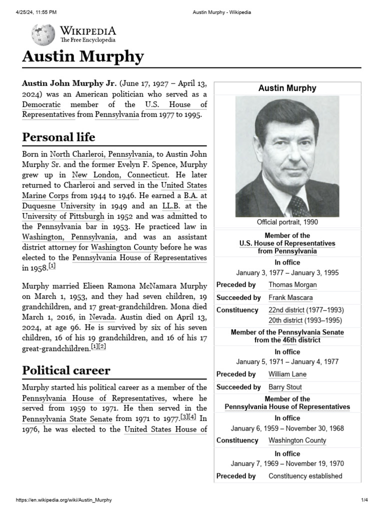 Austin Murphy: Political Legacy | PDF | Elections | Government