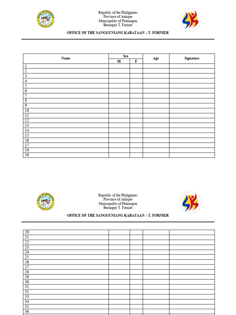 KK Assembly Attendance Sheet | PDF