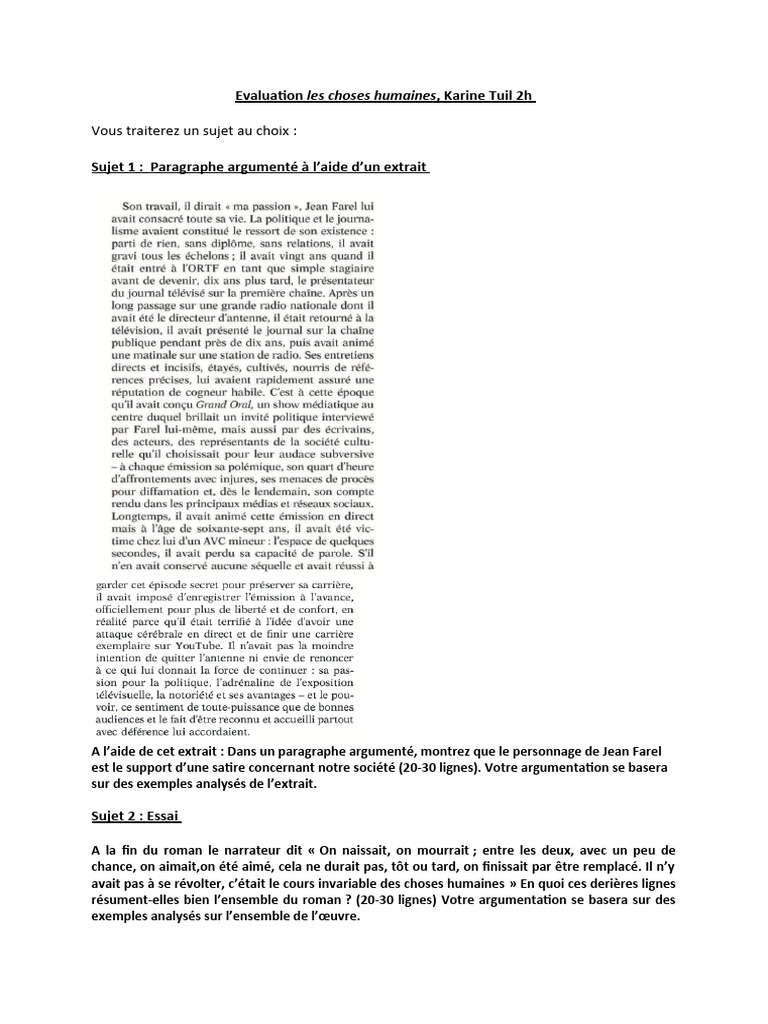 Analyse des thèmes des choses humaines | PDF