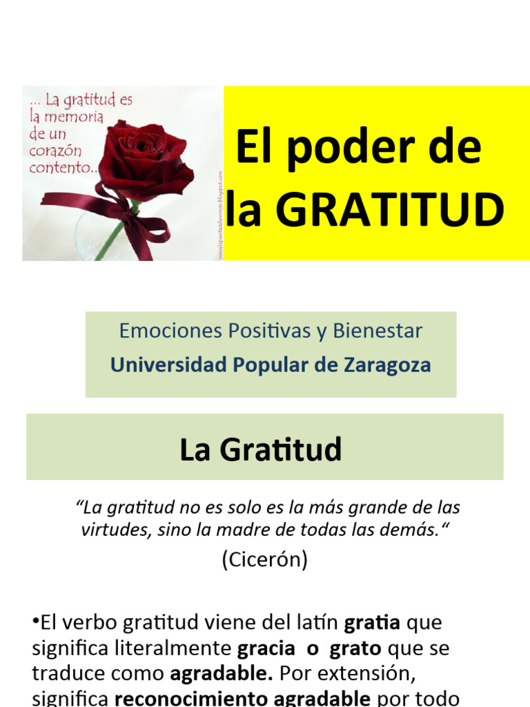 El Poder de La GRATITUD | PDF | Gratitud | Las emociones
