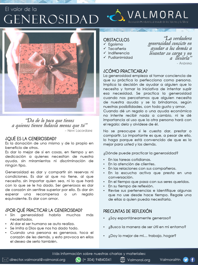Valor Generosidad Pdf Amor