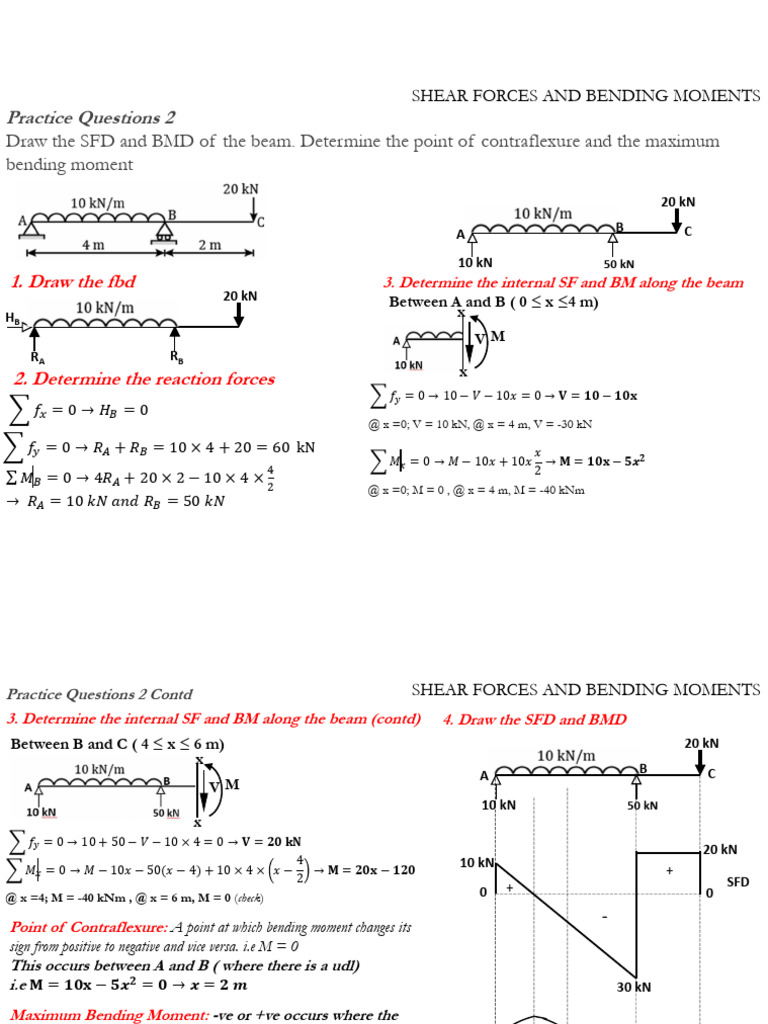 Material 2 SFD and BMD | PDF | Bending | Beam (Structure)