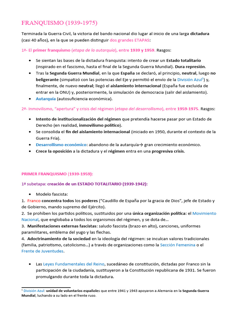 FRANQUISMO | PDF | España franquista | Francisco franco
