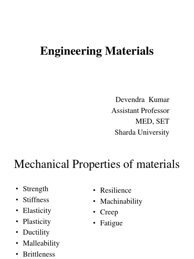 Engineering Materials and Properties Guide | PDF