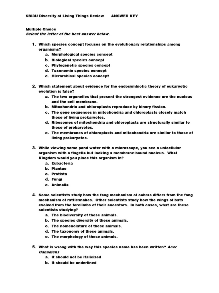 review questions (answers) | PDF | Cell (Biology) | Prokaryote