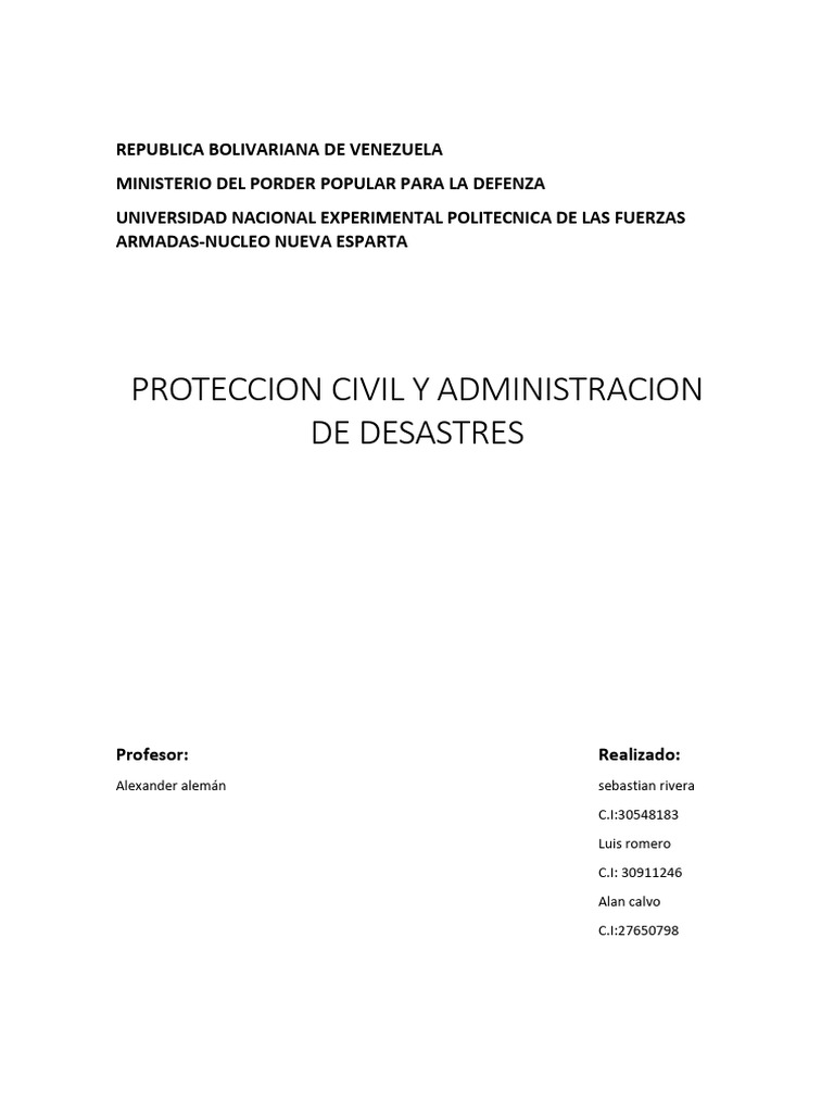 Proteccion Civil | PDF | Defensa Civil | Gobierno