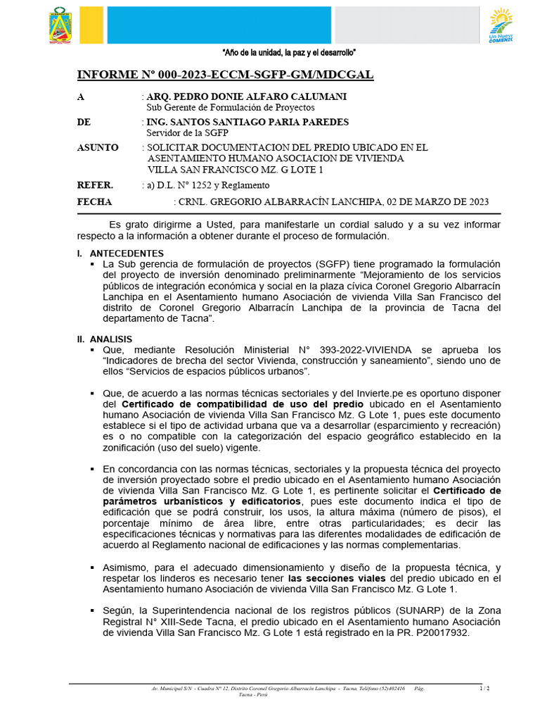 022-2023-SGFP-MDCGAL, Solicitar Certificados Plaza San Francisco | PDF