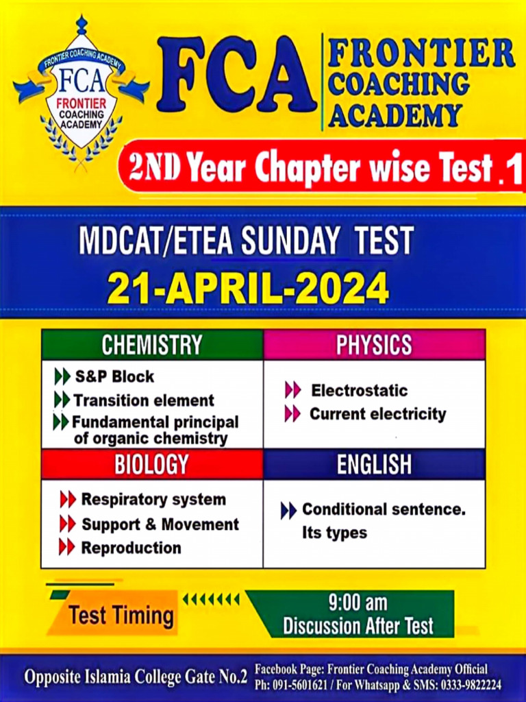 FCA Test (21 April 2023) + Keys | PDF