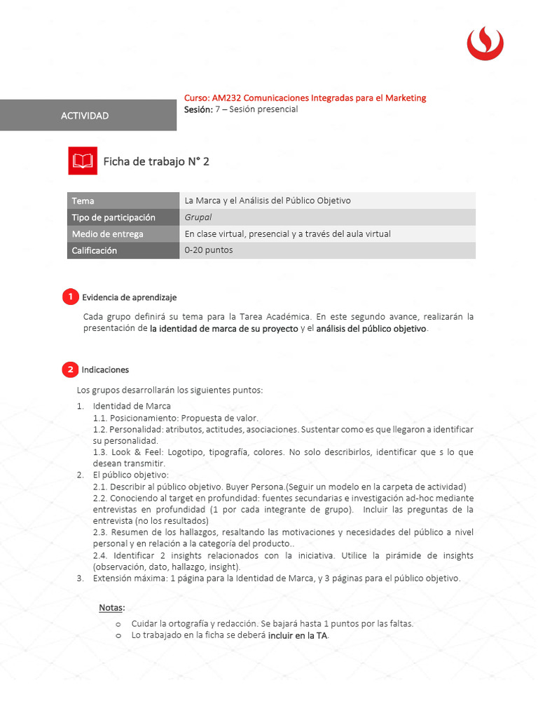 AM232 CIMs Ficha de Trabajo 2 2024-1 | PDF | Marca | Cognición