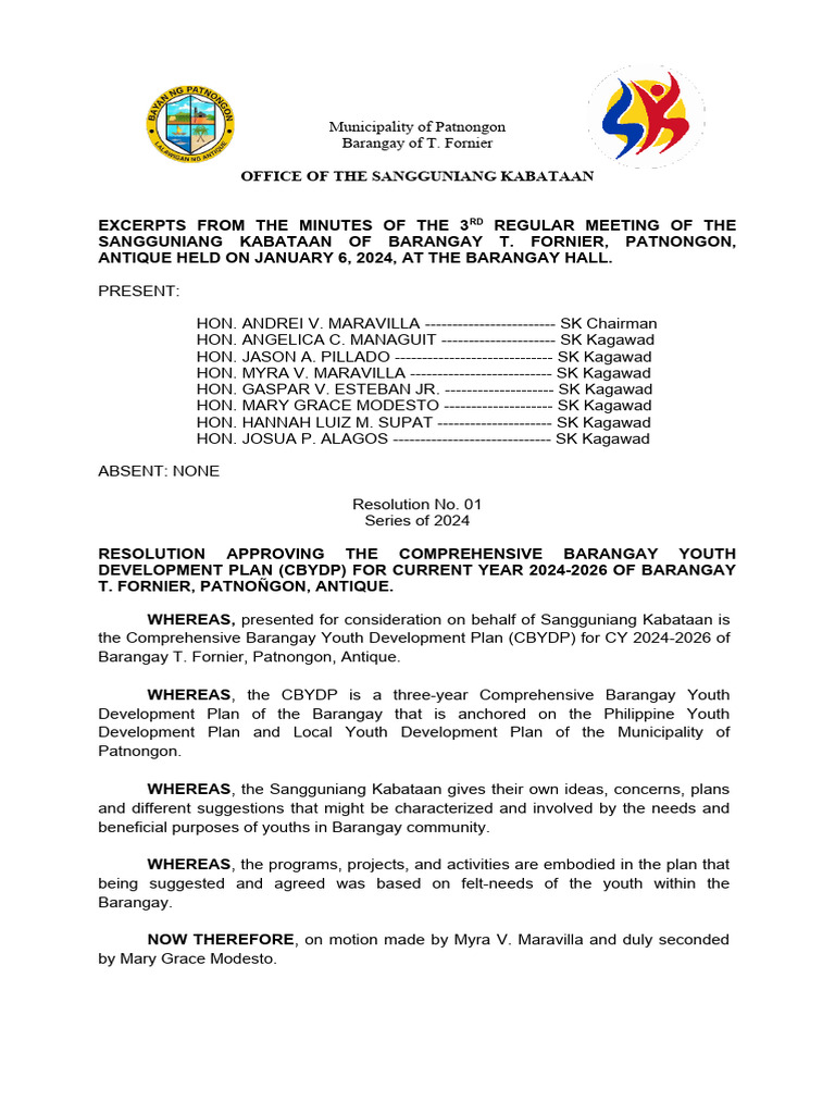 Resolution Requesting For Financial Assistance | PDF