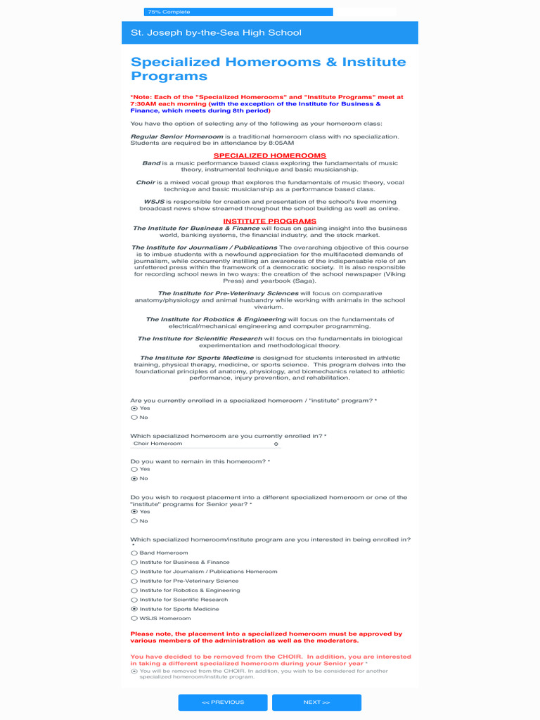 Senior Course Selection Form (Class of 2025) My Requests | PDF | Science