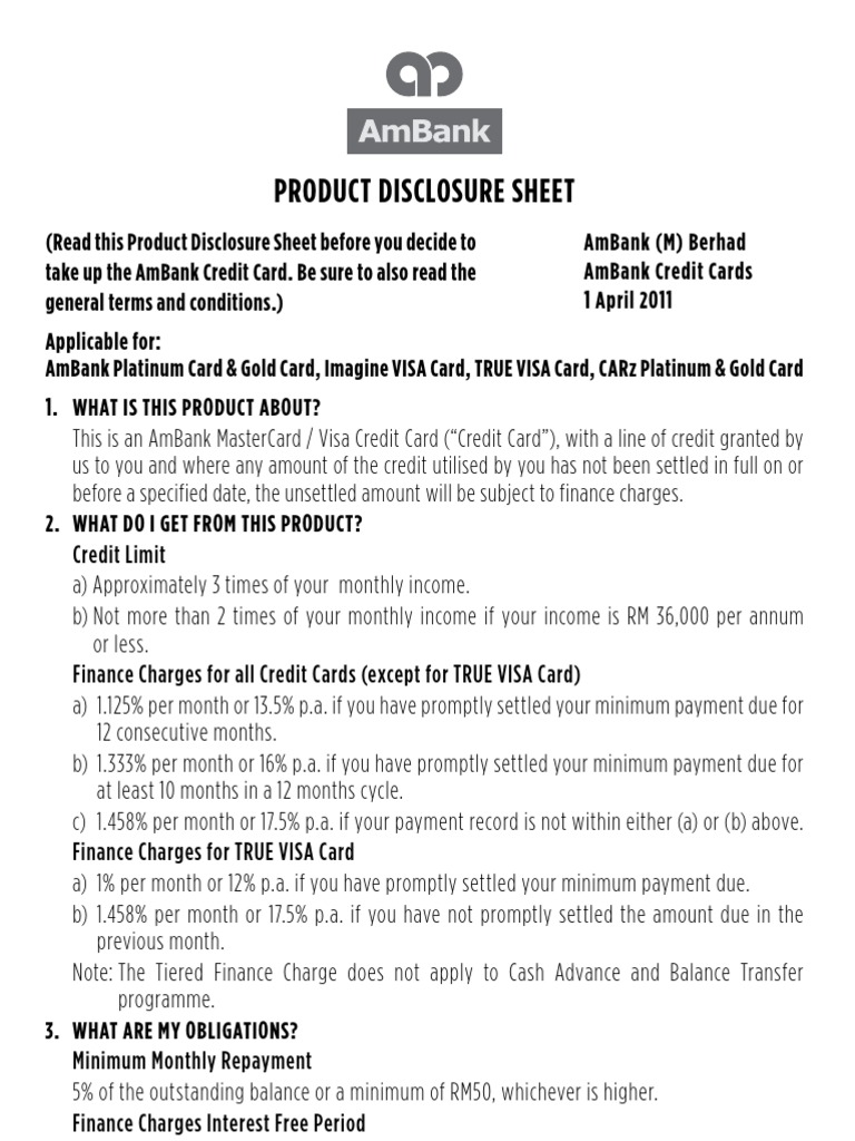 Product Disclosure Sheet | PDF