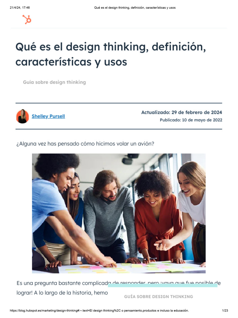 Qué Es El Design Thinking, Definición, Características y Usos | PDF ...