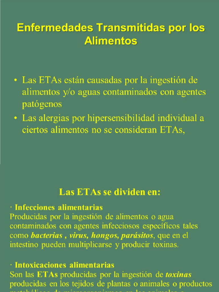 Presentacion enfermedades transmitidas por los alimentos | PDF