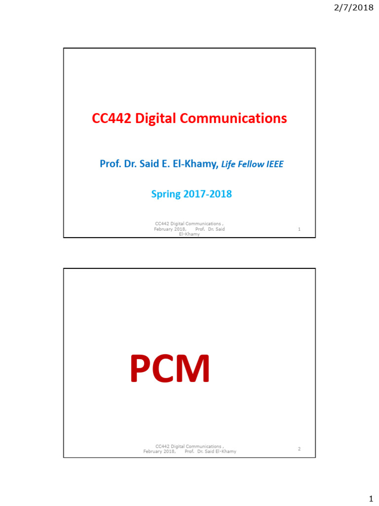 2 - PCM - Main | PDF | Signal To Noise Ratio | Analog To Digital Converter