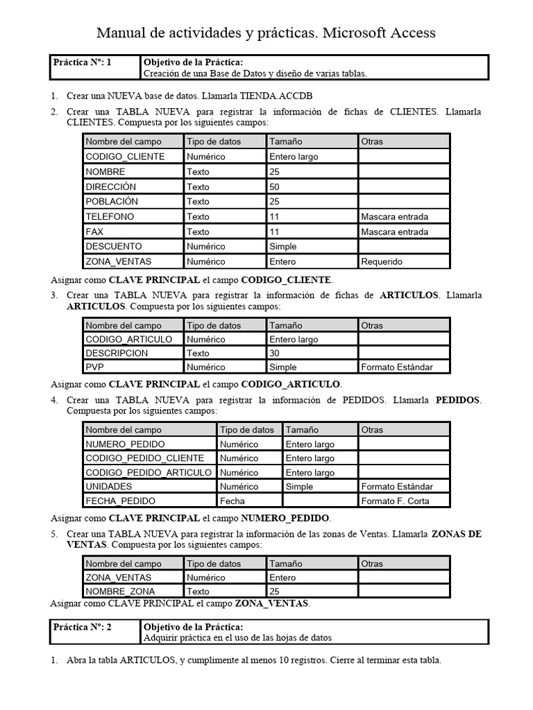 Manual-Practicas-Access | PDF | Bases de datos | Software