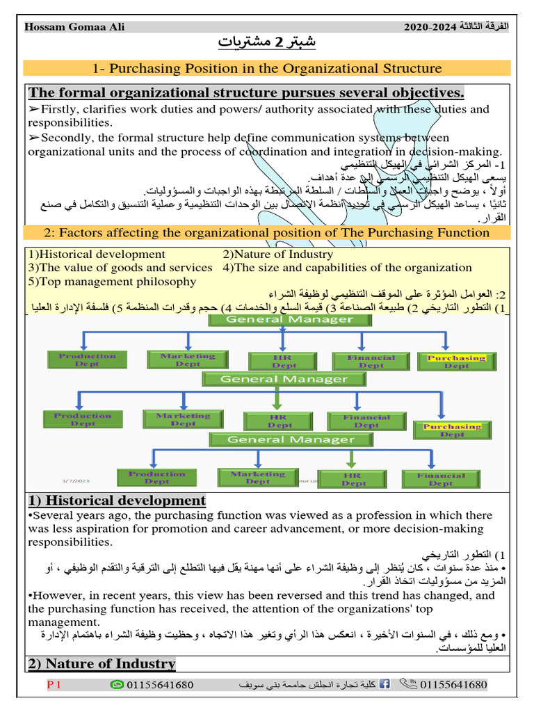 1-Purchasing Position in The Organizational Structure | PDF