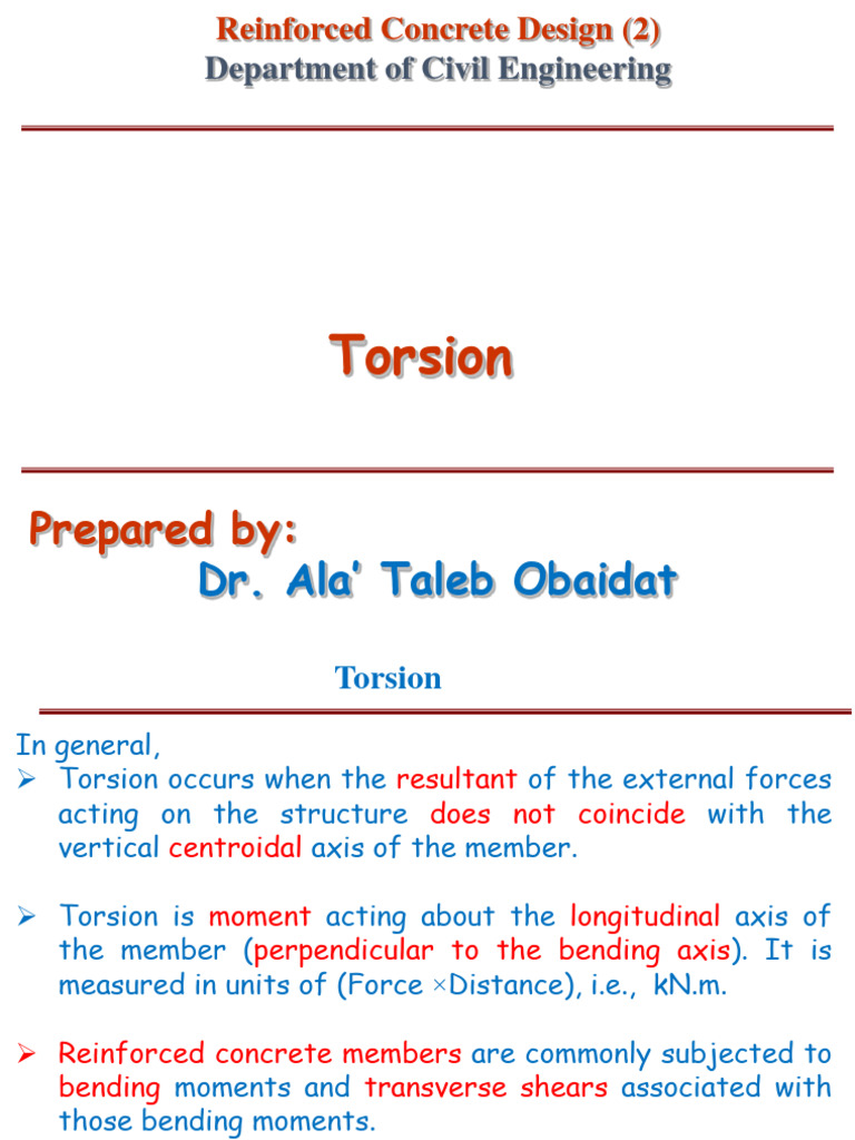 7- Torsion | PDF | Bending | Beam (Structure)