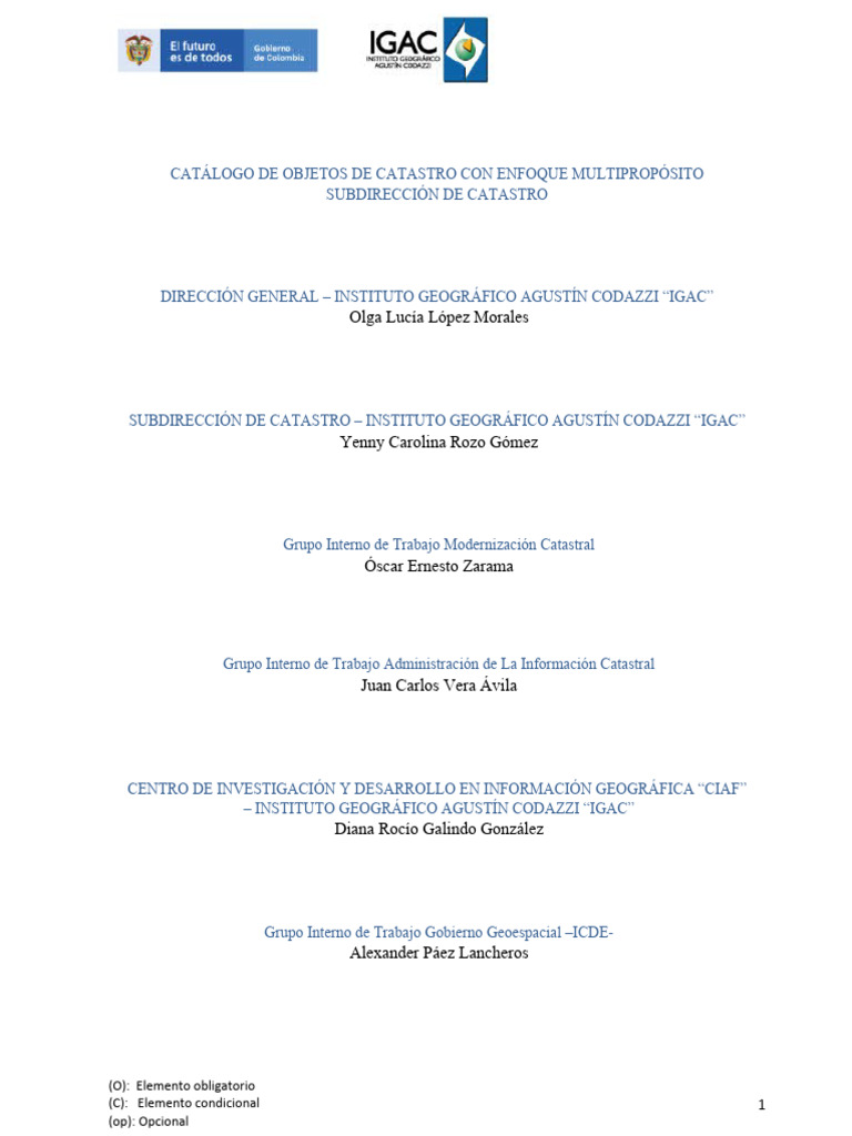 Catálogo Objetos de Catastro Con Enfoque Multipropósito Versión ...