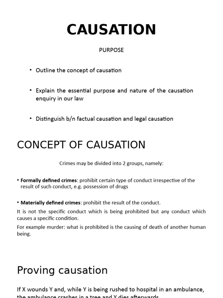 5th Lecture - Factual Causation | PDF | Causation (Law) | Common Law