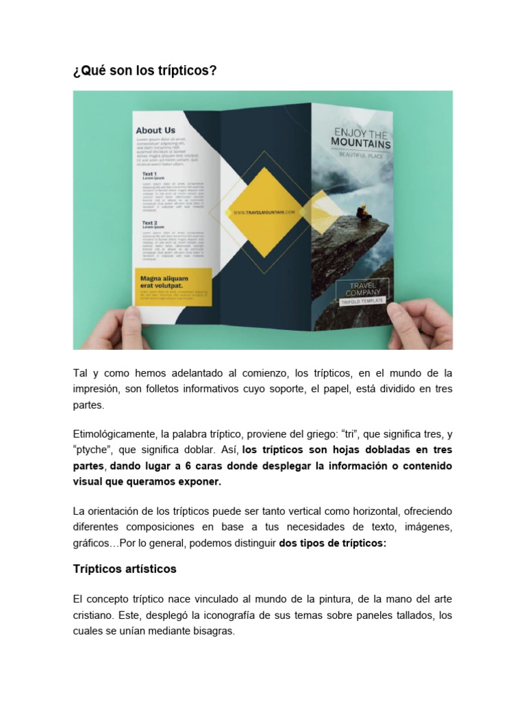 Qué Son Los Trípticos | PDF | Pinturas | Papel