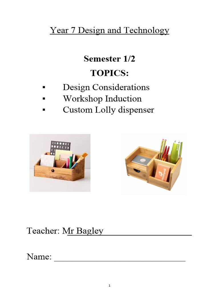 Year 7 Lolly Dispenser Design Project | PDF | Brainstorming | Human ...