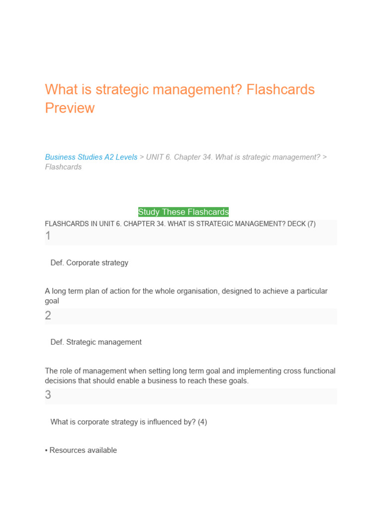 Understanding Strategic Management Concepts | PDF