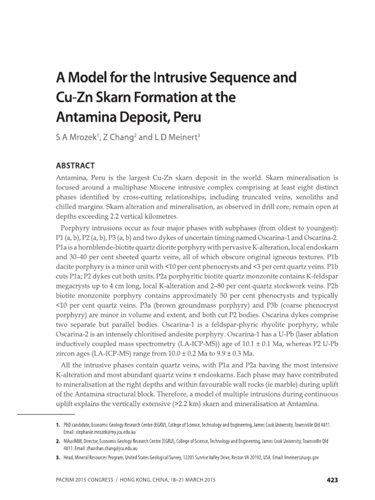 Mrozek & Chang 2015 A - Model - For - The - Intrusive - Sequence - and ...