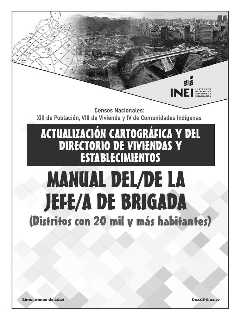 Grayscale 1. Doc - cpv.03.27 Manual Jefe de Brigada 22.03.24 RevOK Act. | PDF | Cartografía | Censo