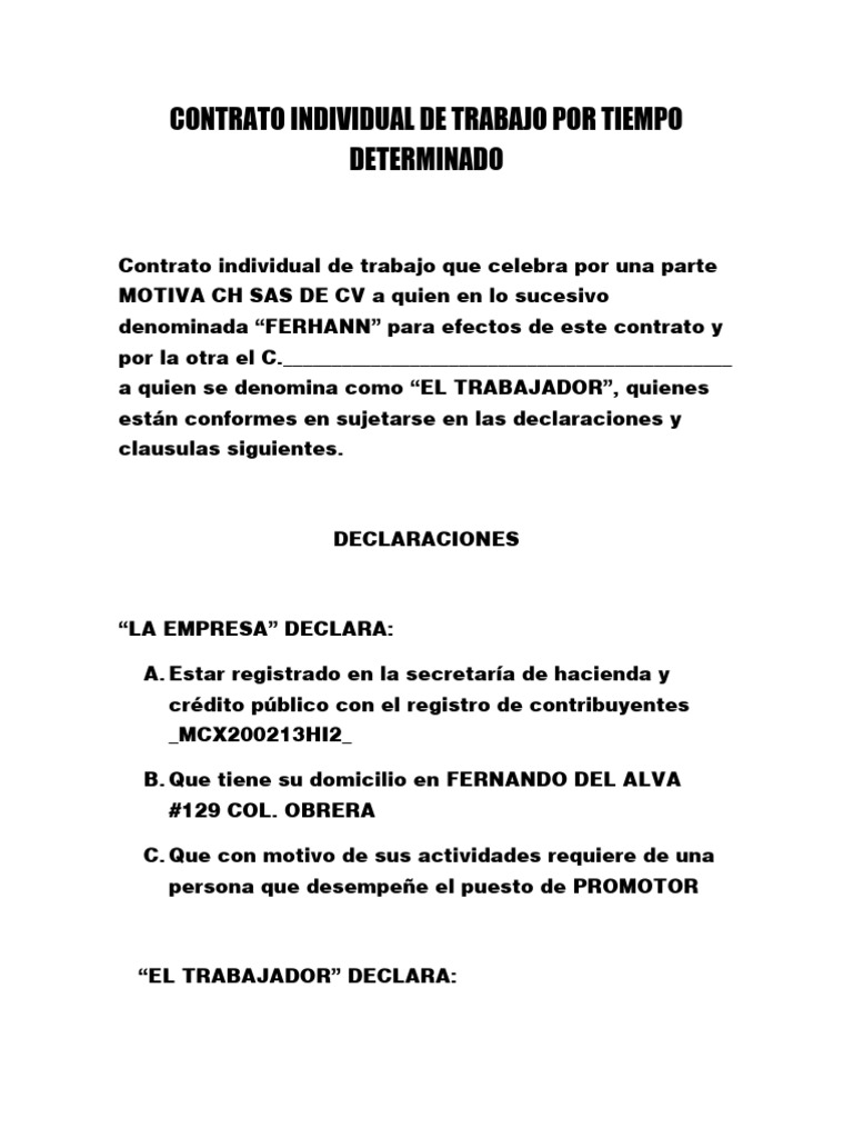 Contrato Laboral | PDF | Robo | Justicia