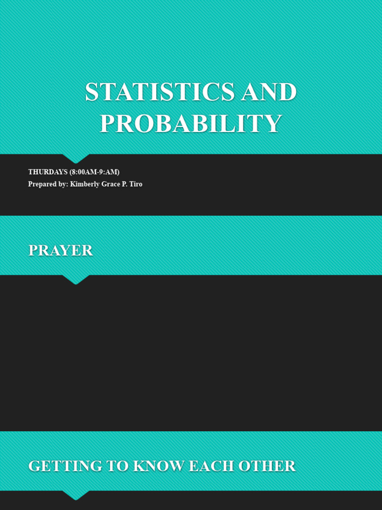 Statistics and Probability F2F. 1 | PDF | Probability | Expected Value