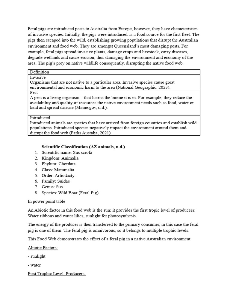 Introduction of Feral Pigs to Australia | PDF | Wild Boar | Introduced ...