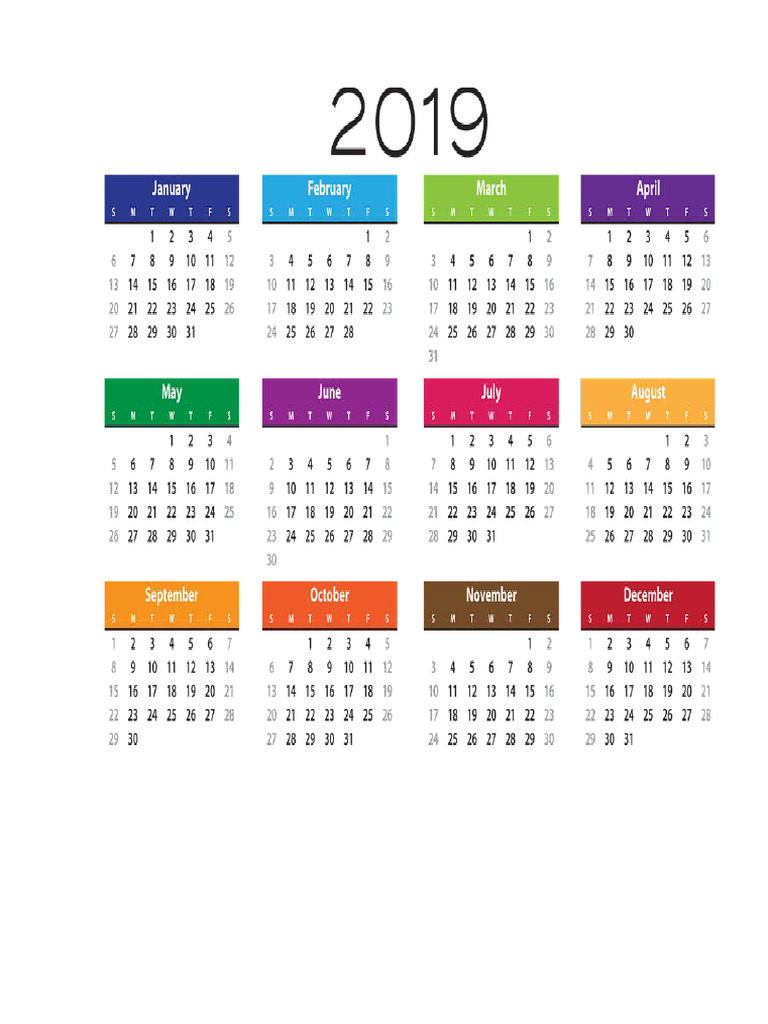 Calendário 2019 | PDF