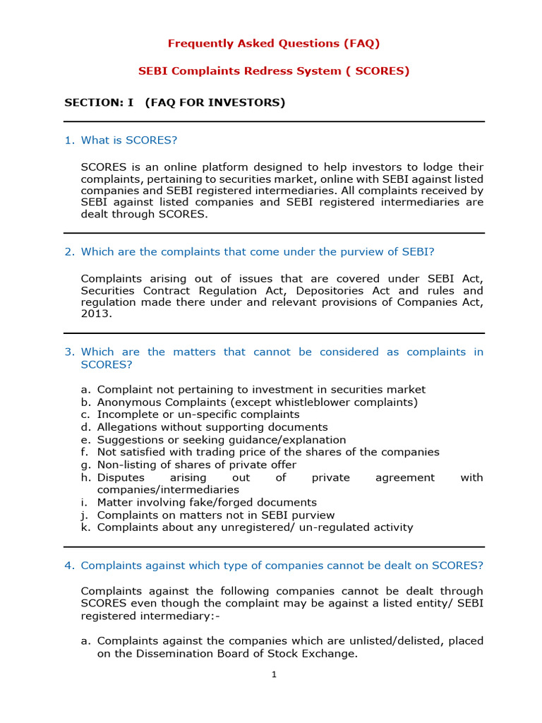 Faq Scores | PDF | Non Bank Financial Institution | Stocks