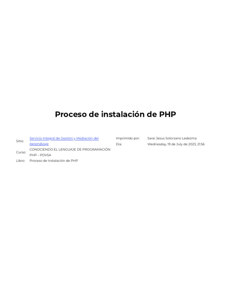 Proceso de Instalación de PHP | PDF | Php | Repositorio de software