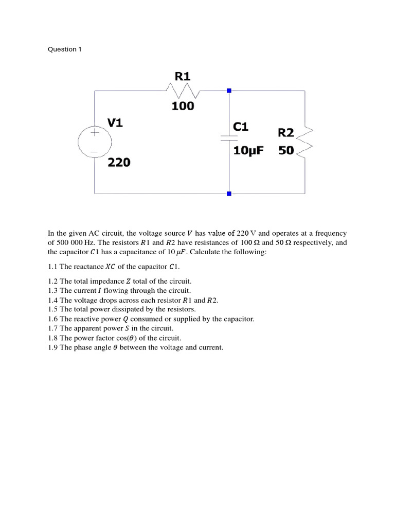 AC Circuit Analysis: Impedance & Power Calculations | PDF