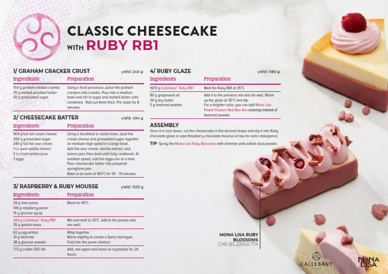 Ruby RB1 Classic Cheese Cake Recipe HR 1 | PDF | Cheesecake | Desserts
